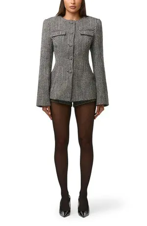 Naked Wardrobe Herringbone High Waist Hot Pants