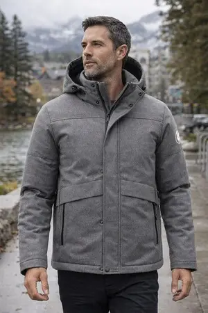 CLOUDVEIL Truckee Herringbone Down Jacket - Grey Heather