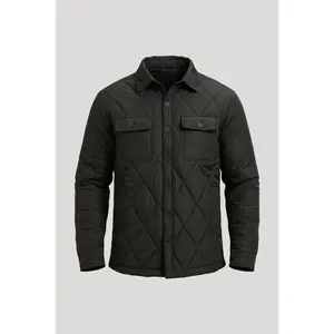 CLOUDVEIL Lightweight Quilted Shirt Jacket - Black