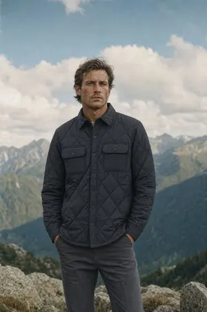 CLOUDVEIL Lightweight Quilted Shirt Jacket - Black