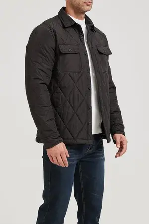 CLOUDVEIL Lightweight Quilted Shirt Jacket - Black