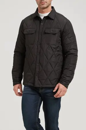 CLOUDVEIL Lightweight Quilted Shirt Jacket - Black