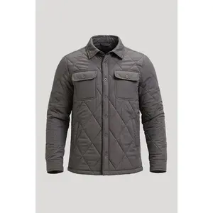 CLOUDVEIL Lightweight Quilted Shirt Jacket Charcoal