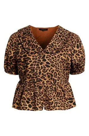 SUGARLIPS Ruffle Chelsea Collar Peplum Top