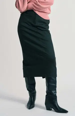 Universal Standard Abi Midi Pencil Skirt - Obsidian Gray