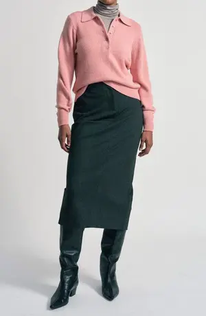 Universal Standard Abi Midi Pencil Skirt - Obsidian Gray