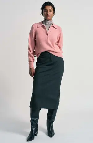 Universal Standard Abi Midi Pencil Skirt - Obsidian Gray
