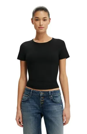 COTTON ON Everyday Smooth Crew Tee - Black