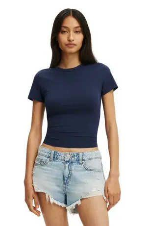 COTTON ON Everyday Smooth Crew Tee Shadow Navy