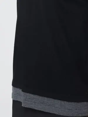 PAOLO PECORA Regular Fit Cotton Crew-neck Jumper With Short Sleeves - Black 1