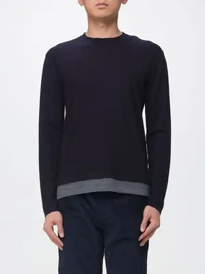 PAOLO PECORA Cotton Crew-neck Jumper With Long Sleeves And Ribbed Cuffs - Blue