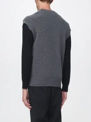PAOLO PECORA V-neck Cotton Knit Waistcoat With Ribbed Trims