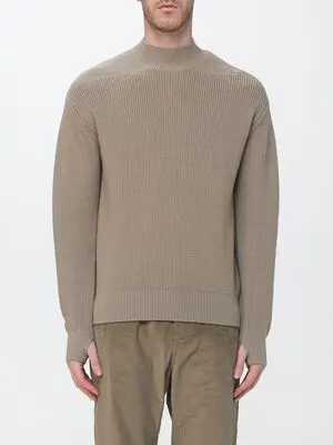 PAOLO PECORA High-neck Cotton Jumper With Dropped Shoulders - Grey