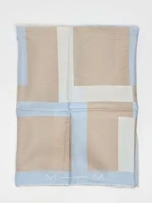 Max Mara Square Pure Silk Scarf With Diamond Print And Contrast Logo - Navy