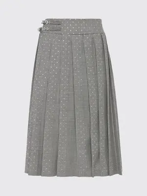 Philipp Plein Prince Of Wales Jersey Wrap Mini Skirt With Rhinestones
