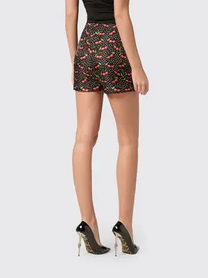 Philipp Plein High-waisted Fruit Print Slim Fit Jersey Mini Shorts