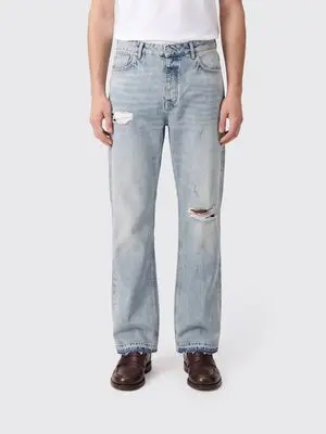REPRESENT Distressed Cotton Denim Flared Jeans With A Worn-out Effect
