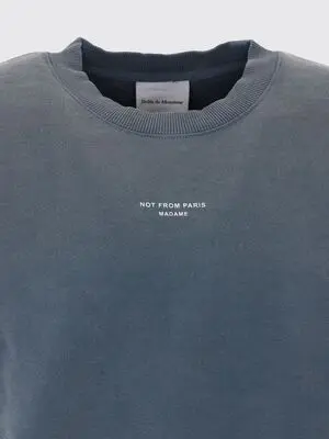 Drole De Monsieur Relaxed Fit Cotton Crewneck Jumper With Contrast Logo