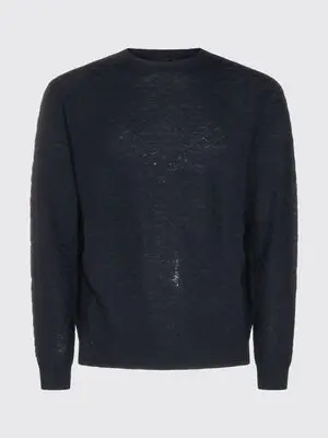 Giorgio Armani Pure Virgin Wool Long-sleeved Crewneck Jumper - Navy
