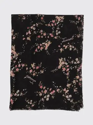 TWINSET Floral Print Maxi Scarf With Fringed Edges - Multicolor