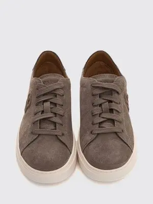 BOSS Suede Low Top Trainers With Tone-on-tone Logo - Brown