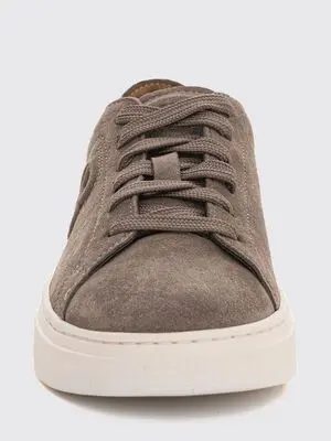 BOSS Suede Low Top Trainers With Tone-on-tone Logo - Brown