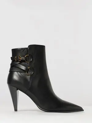 Pinko Vane Leather Ankle Boots With Pointed Toe And Stiletto Heel