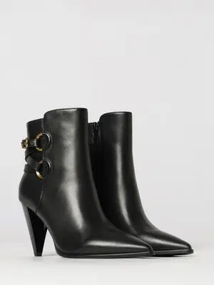 Pinko Vane Leather Ankle Boots With Pointed Toe And Stiletto Heel