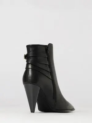 Pinko Vane Leather Ankle Boots With Pointed Toe And Stiletto Heel