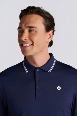Coolibar Lumaleo Long Sleeve Sports Polo - Navy