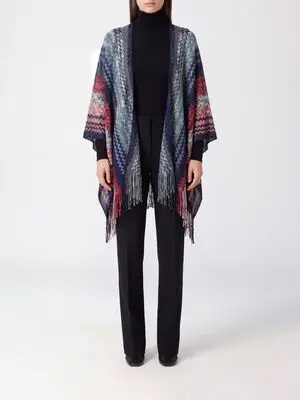 Missoni Zig-zag Pattern Viscose Cardigan With Asymmetrical Fringed Hem
