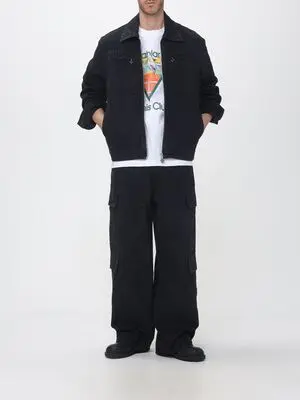 Casablanca Wide-leg Cotton Denim Cargo Jeans With Monogram Logo