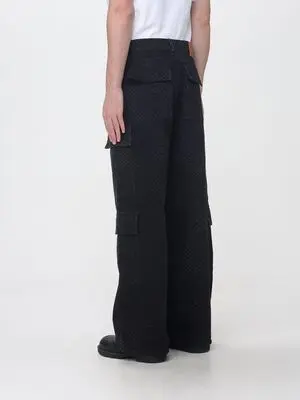 Casablanca Wide-leg Cotton Denim Cargo Jeans With Monogram Logo