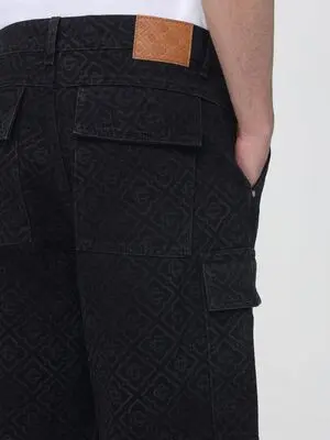 Casablanca Wide-leg Cotton Denim Cargo Jeans With Monogram Logo