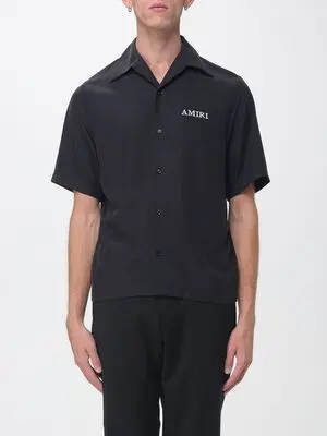 Amiri Modal-blend Bowling Shirt With Cuban Collar And Logo