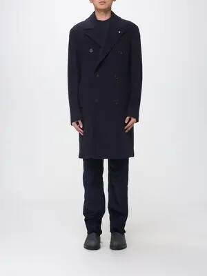 MANUEL RITZ Double-breasted Wool Coat With Classic Lapels And Knee Length