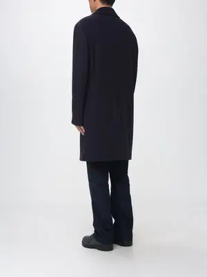 MANUEL RITZ Double-breasted Wool Coat With Classic Lapels And Knee Length
