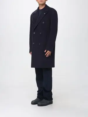 MANUEL RITZ Double-breasted Wool Coat With Classic Lapels And Knee Length