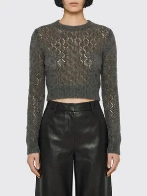 JIL SANDER Cropped Crewneck Jumper In Mohair And Silk - Grey