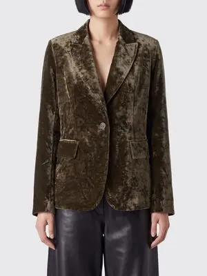 UMA WANG Cropped Single-breasted Velvet Blazer With A Classic Collar