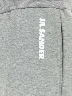 JIL SANDER Cotton Joggers With Contrast Logo And Elasticated Waistband - Grey
