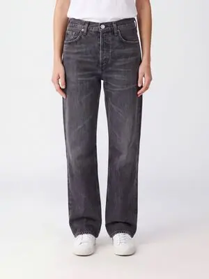AGOLDE Mid-rise 5-pocket Straight-leg Jeans In Cotton Denim - Black