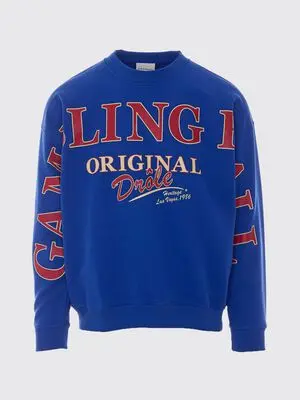 Drole De Monsieur Relaxed Fit Cotton Crewneck Jumper With Slogan Print