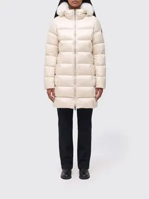 COLMAR Quilted Knee-length Down Jacket With Shearling Hood