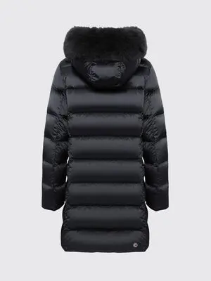 COLMAR Quilted Knee-length Down Jacket With Shearling Hood