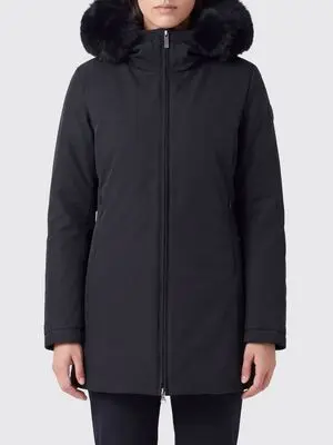COLMAR Long Technical Fabric Down Jacket With Shearling Hood