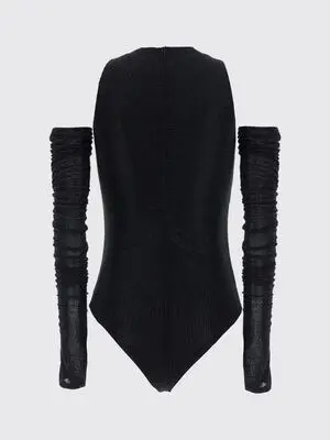 TWENTY FOURHAITCH Off-shoulder High-neck Bodysuit With Rhinestones