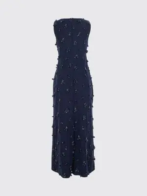 Simkhai Beaded Jersey Long Evening Gown With Padded Off-the-shoulder Design