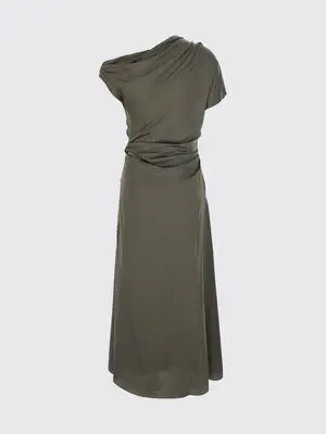 Simkhai Joanna Draped Asymmetrical One-shoulder Satin Midi Dress