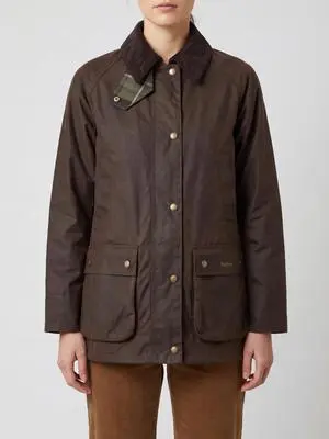 Barbour Waxed Cotton Short Jacket With Corduroy Collar - Brown